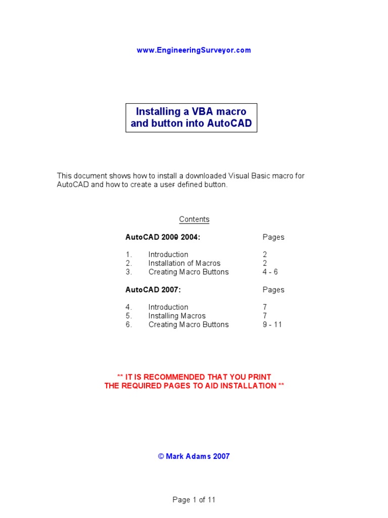 Installing Autocad Macros | PDF