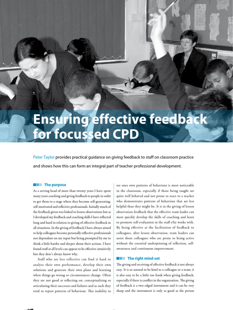 Appendix 4d - EnsuringEffectiveFeedback | PDF | Feedback | Knowledge