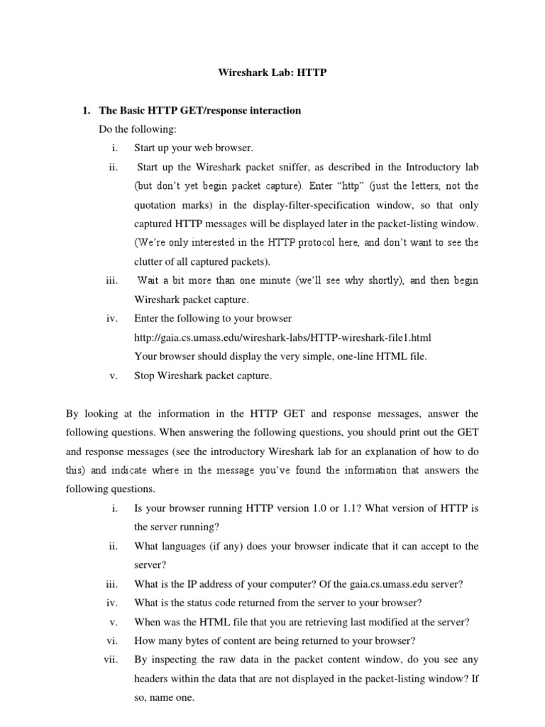 Wireshark Lab Exercise1 | PDF | Hypertext Transfer Protocol | Web Browser