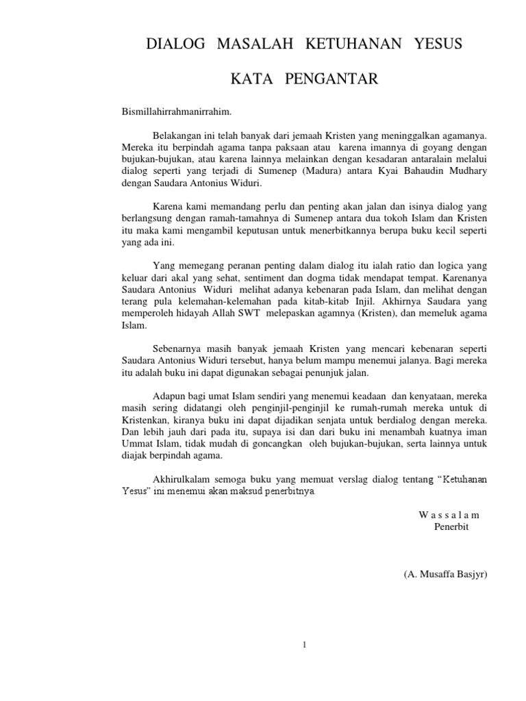 Dialog Masalah Ketuhanan Yesus | PDF