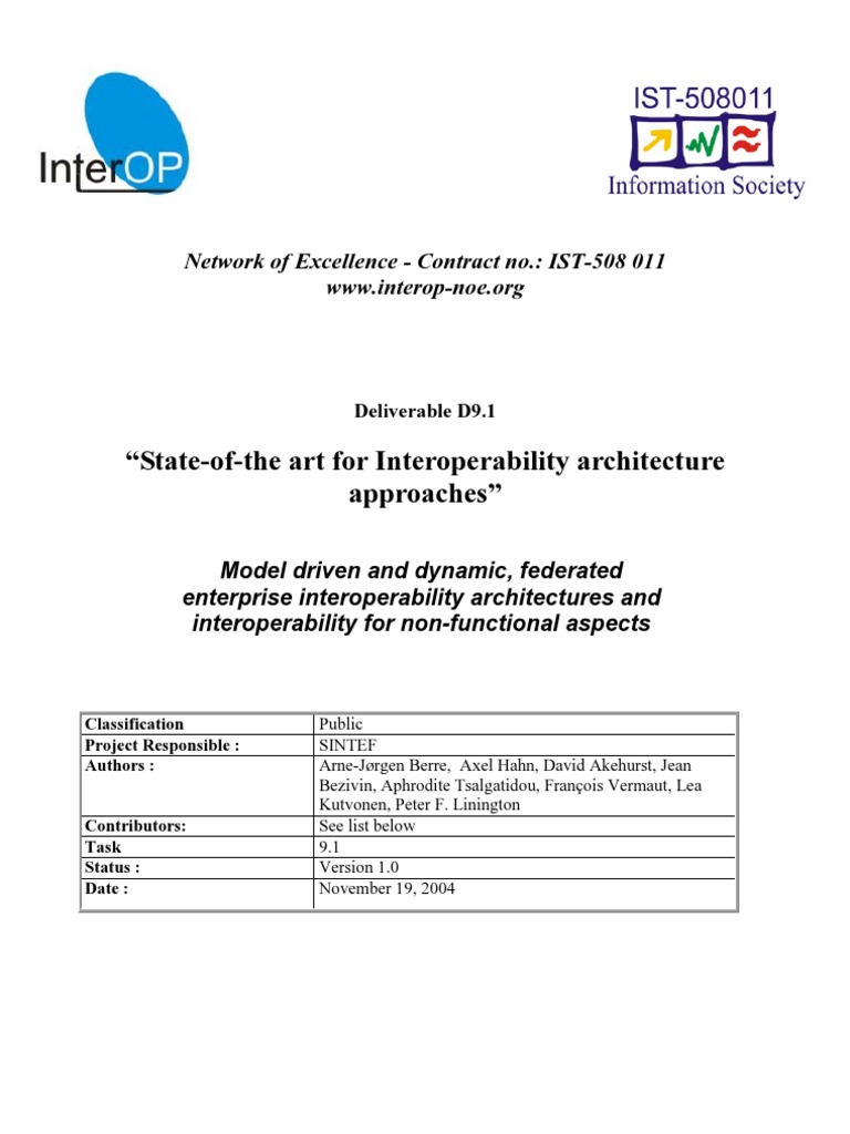 Informe Sobre Arquitecturas de Interoperabilidad | PDF | Service Oriented Architecture ...