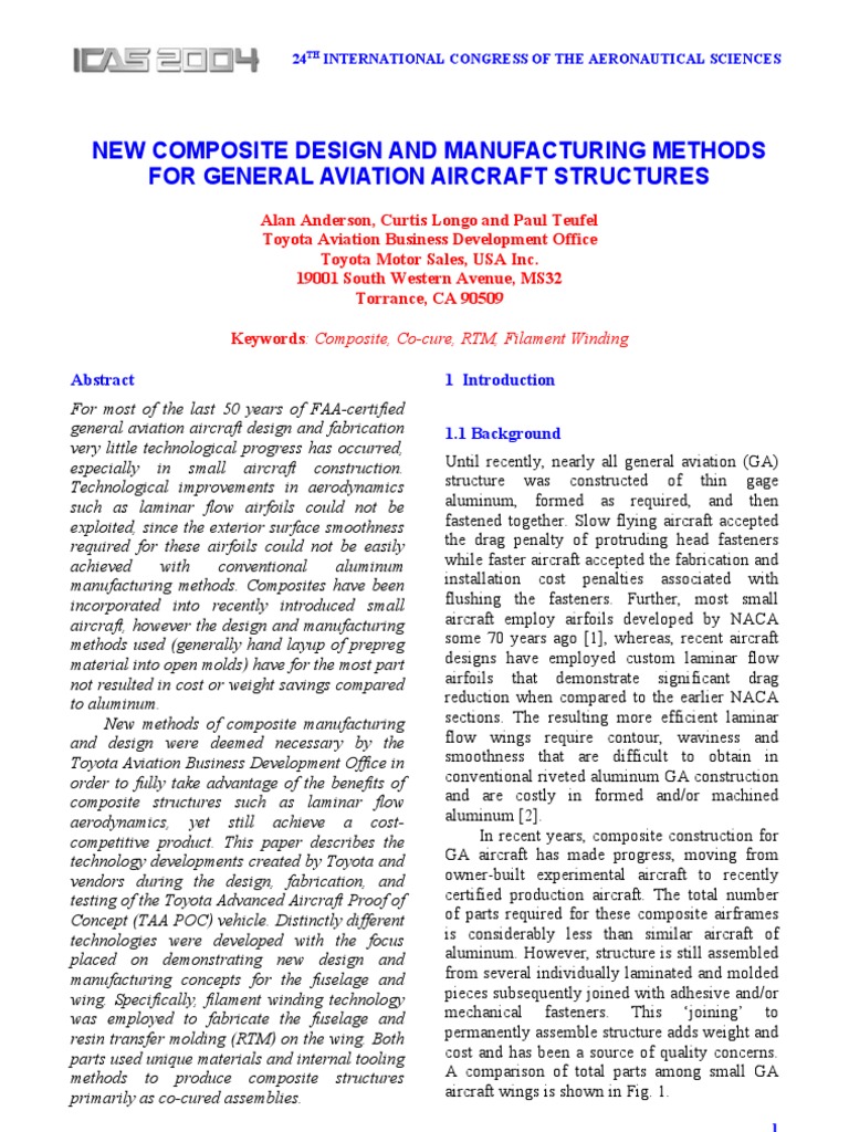Filament Wound Fuselage With Cocured Stiffeners | PDF | Fuselage ...