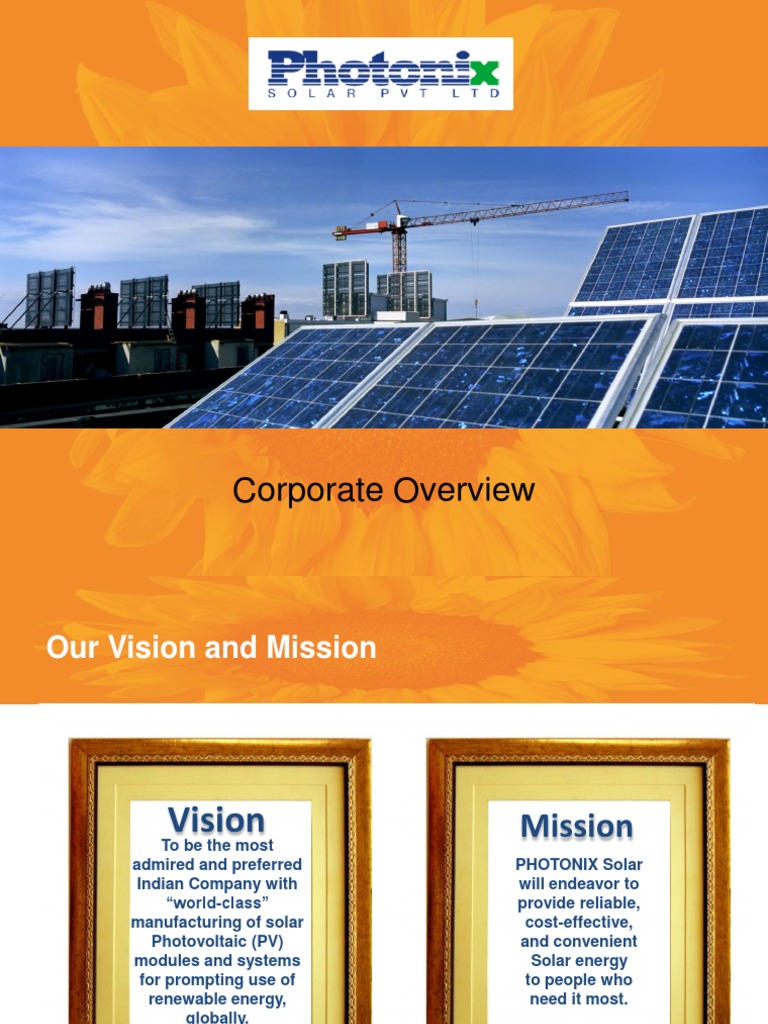 Photonix Solar: Corporate Overview | PDF | Photovoltaics | Photovoltaic ...
