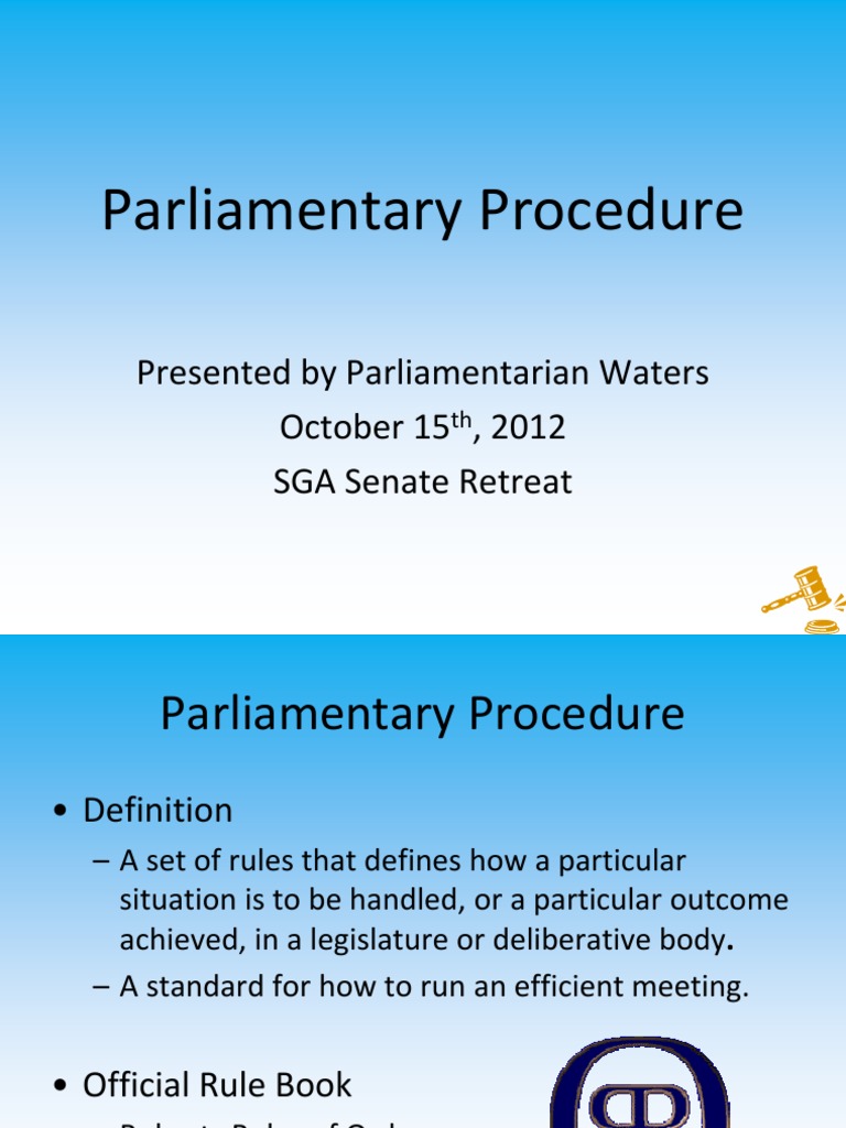 Parli Pro. | Parliamentary Procedure | Constitutional Law