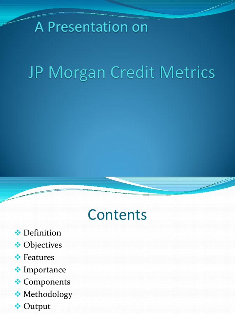 JP Morgan CreditMetrics | Credit Risk | Risk