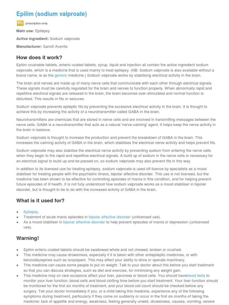 Epilim | Bipolar Disorder | Epilepsy