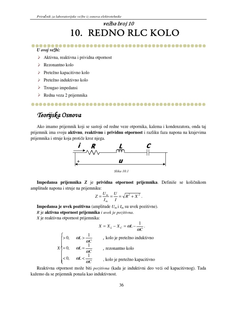 Lab. Vezba - Redno RLC Kolo | PDF