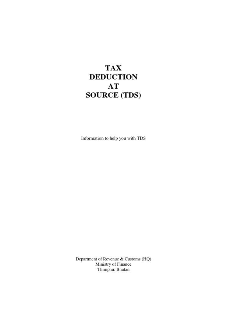 Tds Guideline | PDF | Income Tax | Withholding Tax