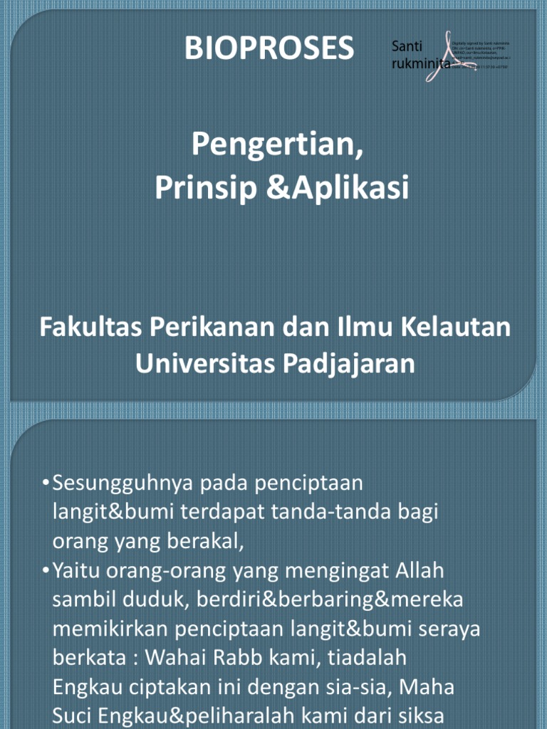 Bioproses Pengertian Prinsip Dan Aplikasi | PDF | Sains & Matematika