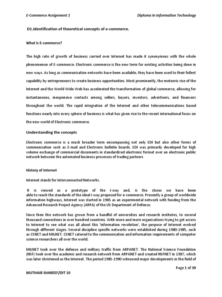 E-Commerce Assignment | PDF | Http Cookie | Online Banking