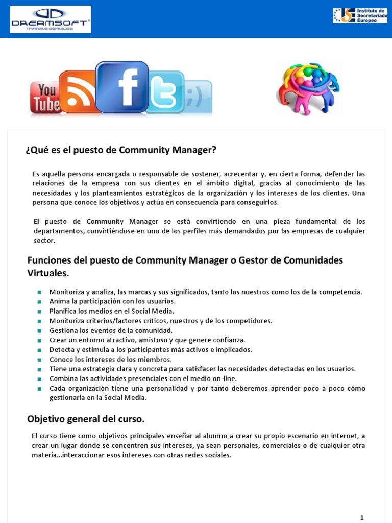 Community Manager Curso | PDF | Servicio de redes sociales | Comunicación