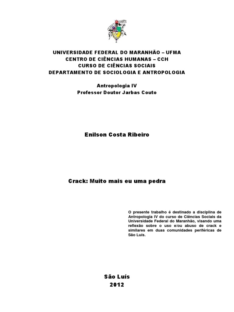 UNIVERSIDADE FEDERAL DO MARANHÃO (Capa) | PDF