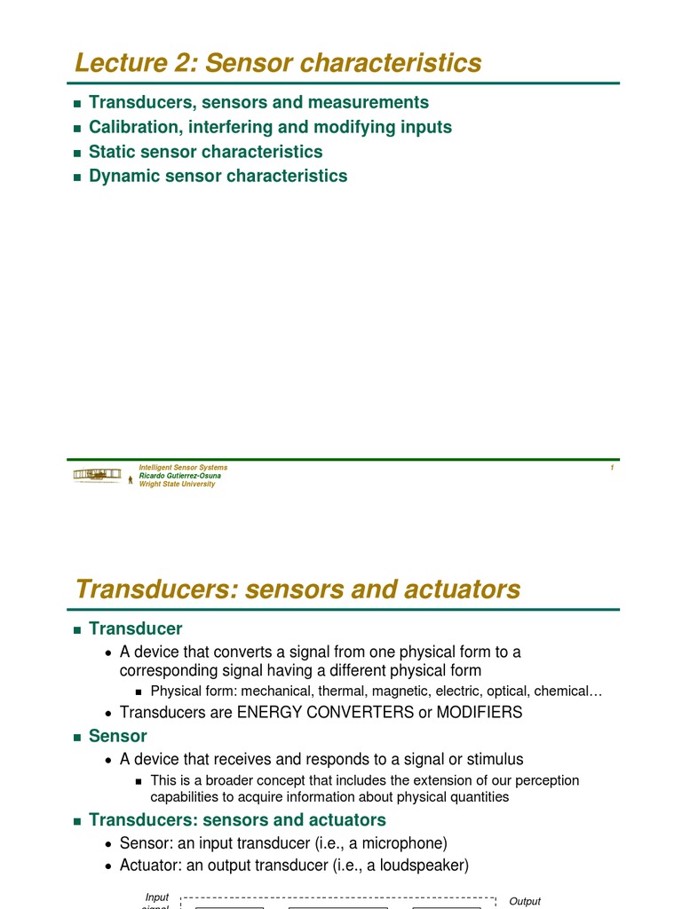 Sensor Characteristic | PDF | Accuracy And Precision | Observational Error