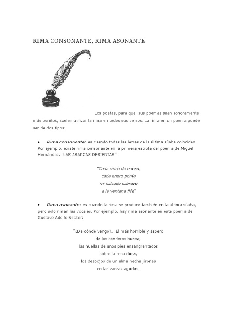 Rima Asonante y Consonante en Poesía | PDF