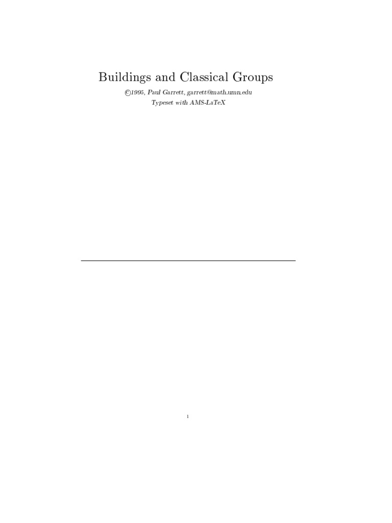Buildings and Classical Groups P Garrett 6999 | PDF | Group ...