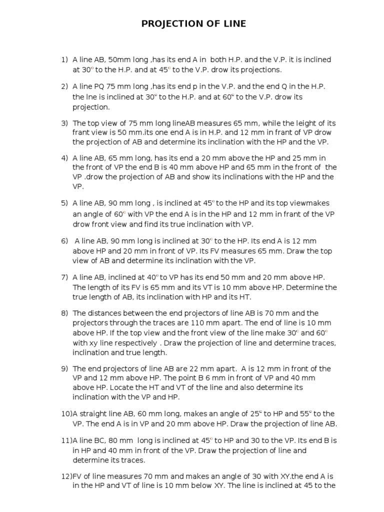 Projetion of Straight Line Problem | PDF | Line (Geometry) | Orbital ...