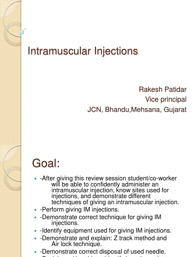 Intramuscular Injections | PDF | Injection (Medicine) | Musculoskeletal ...