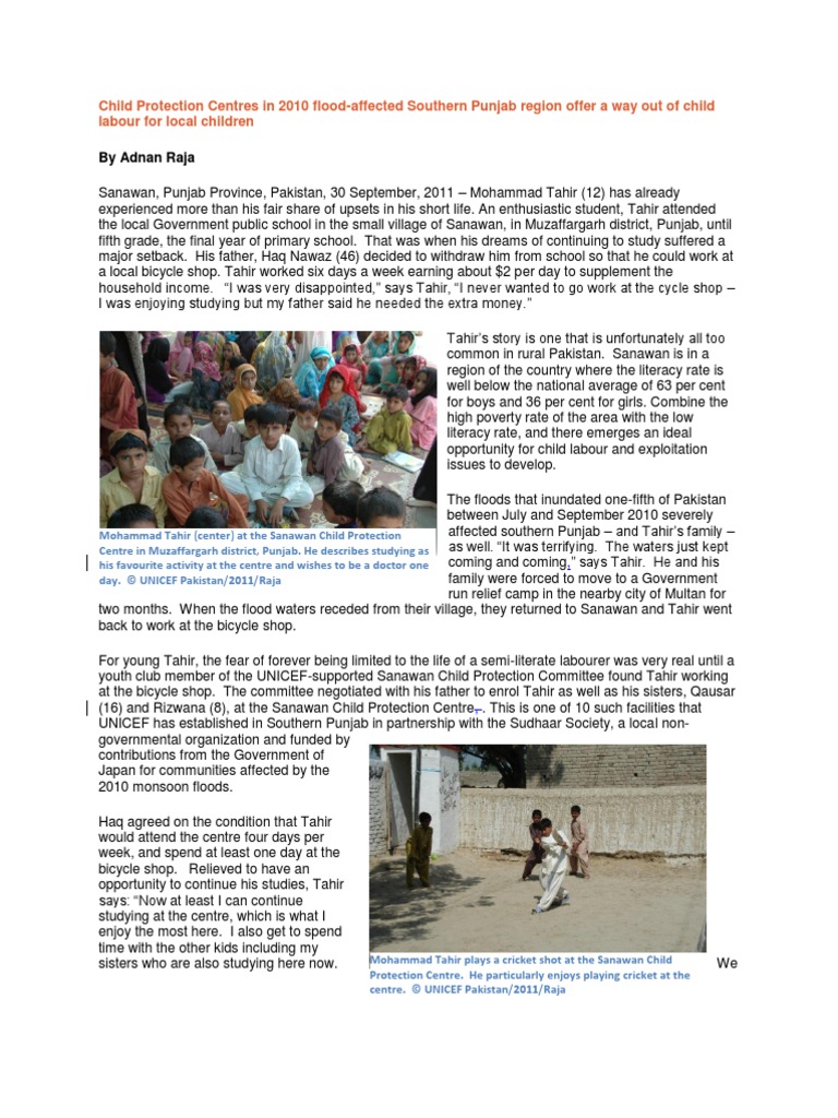 Child Protection Centres in Punjab | PDF | Pakistan | Further Education