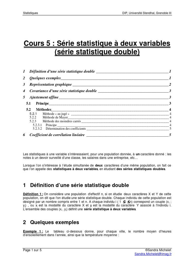 Cours5 SerieStatDouble | PDF
