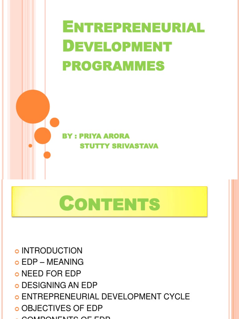 Entrepreneurial Development Programme | PDF | Entrepreneurship | Motivation