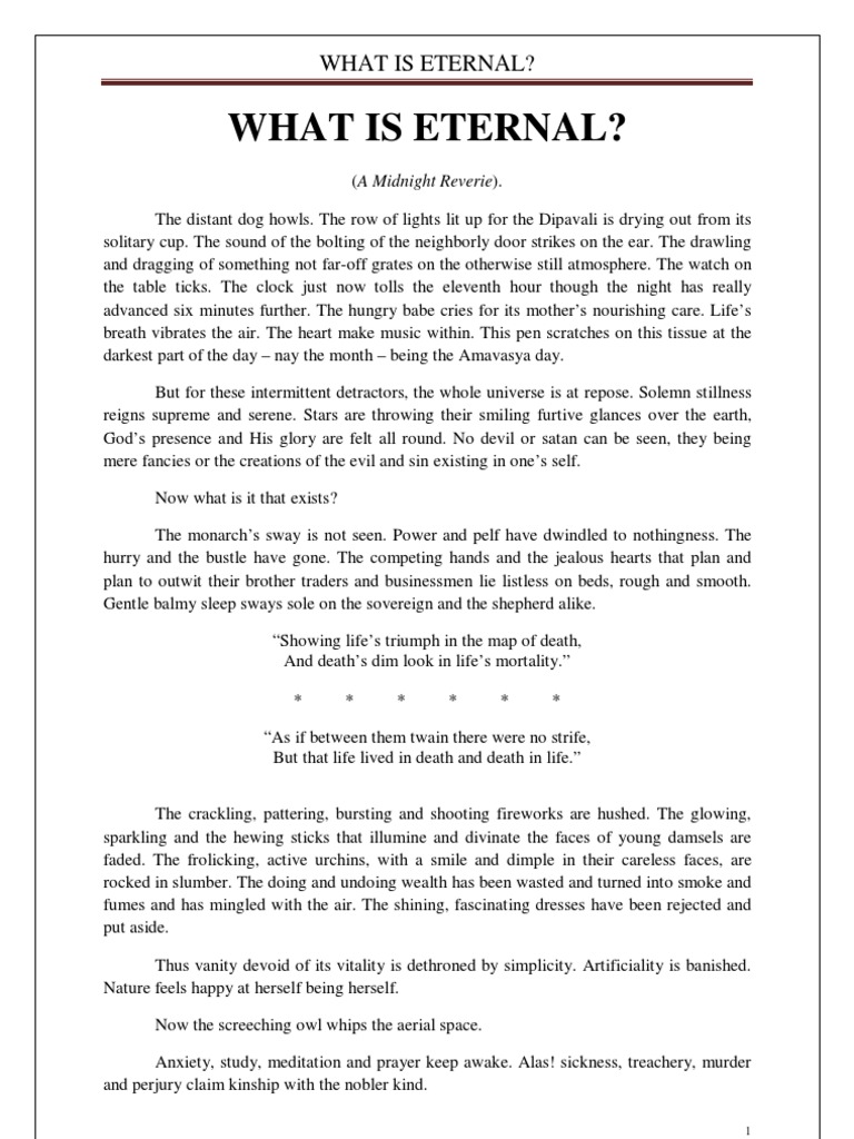 What Is Eternal | PDF | Religious Belief And Doctrine