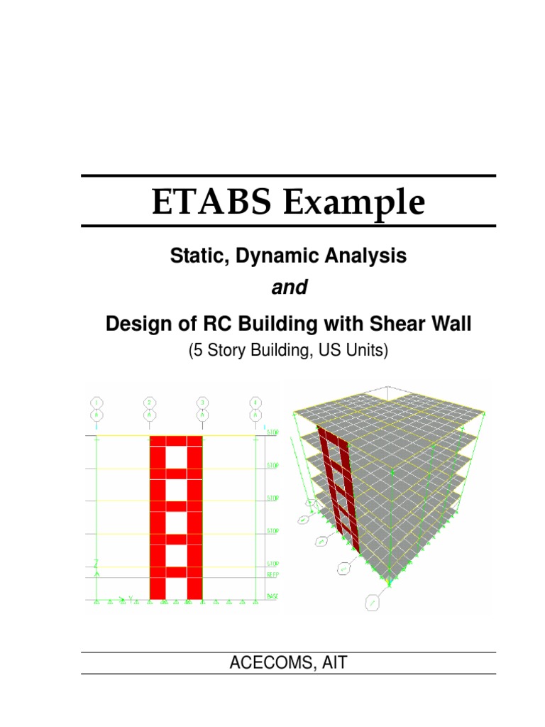 ETABS-Example-RC Building With Shear Wall | PDF | Beam (Structure) | Wall