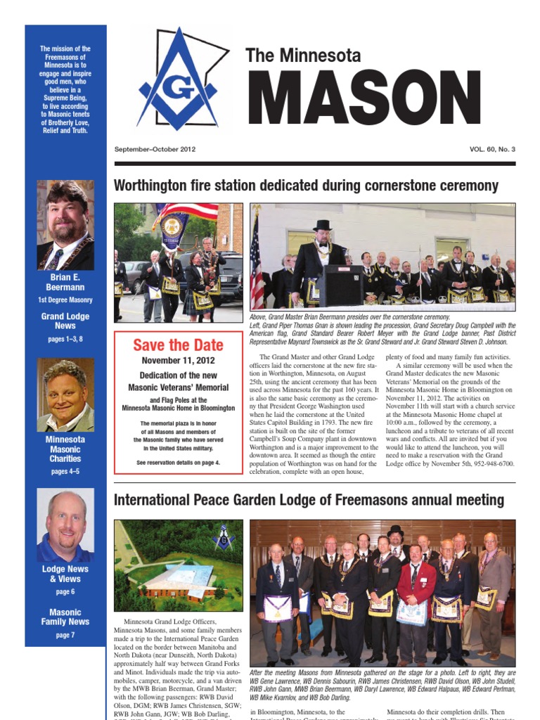 MN Mason Sep Oct 2012 | PDF | Freemasonry | Masonic Lodge