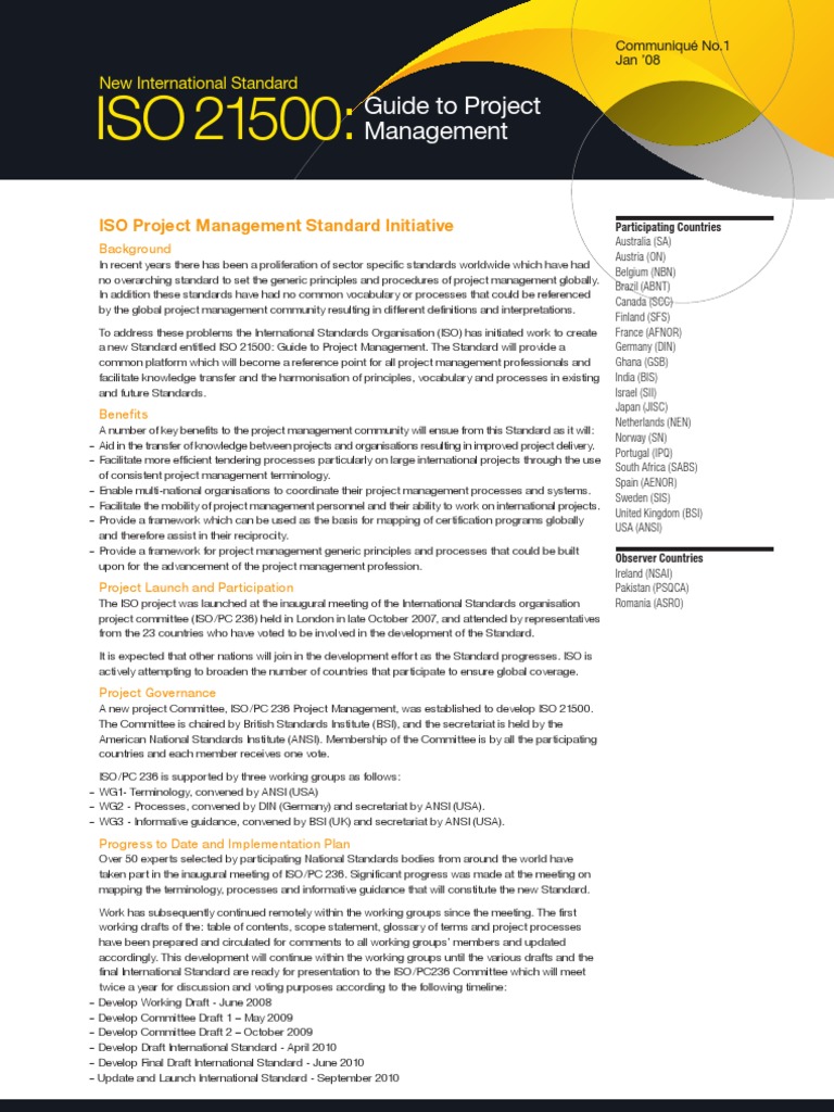 Standards Australia - IsO 21500 Guide to Project Management ...