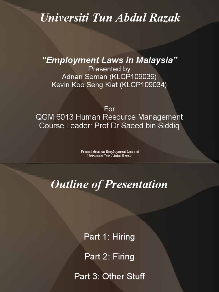 Employment Laws In Malaysia Pdf Contractual Term Employment