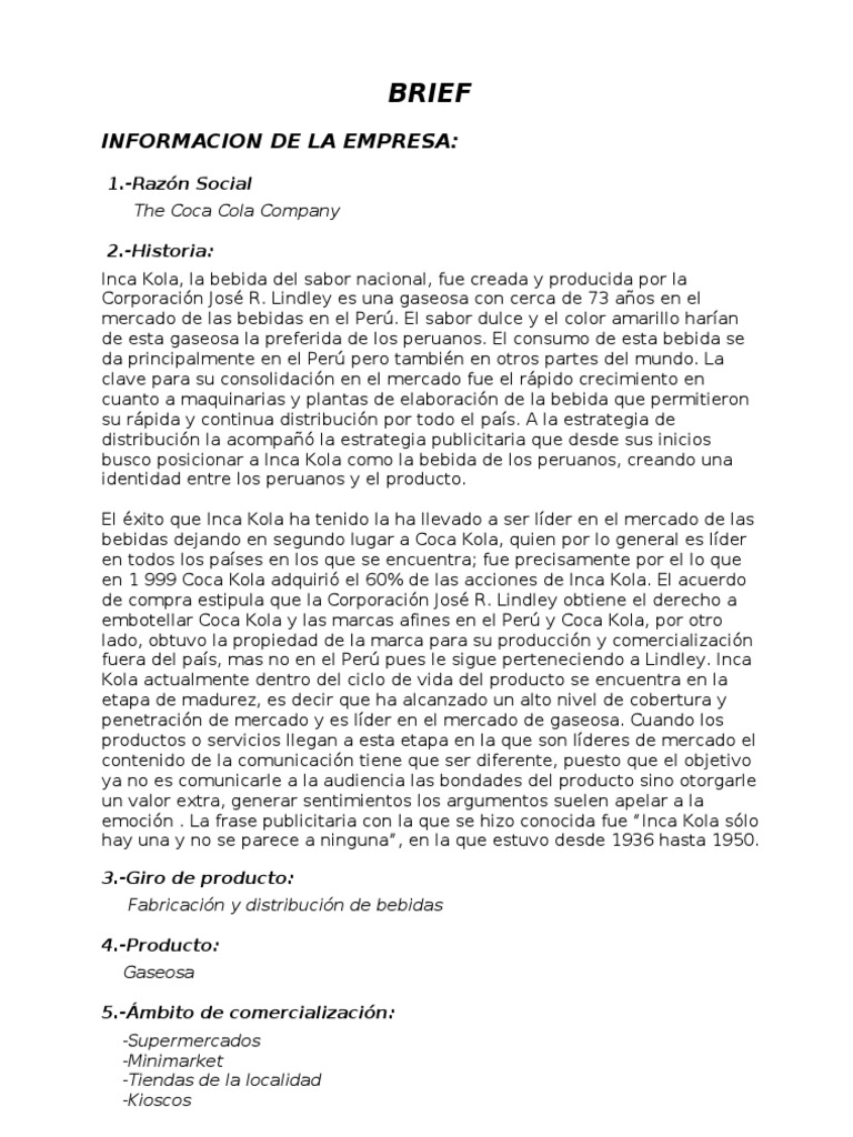 2 en 1 - Brief | PDF | Refresco | Los consumidores