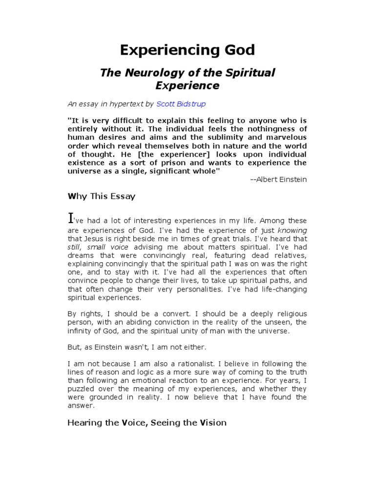 Experiencing God - The Neurology of The Spiritual Experience | PDF ...