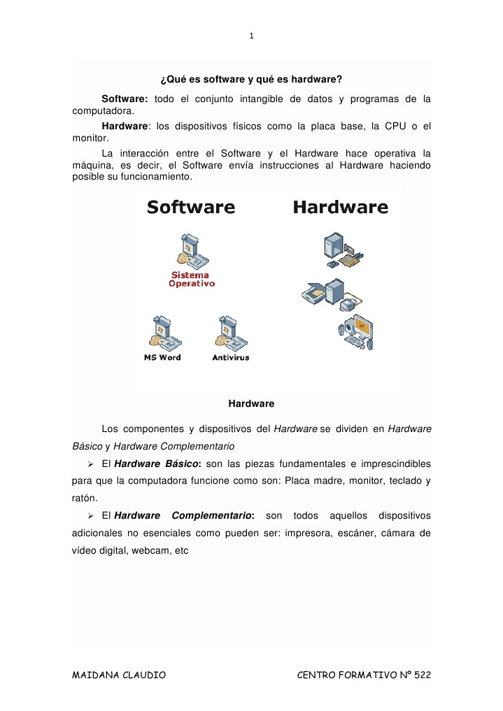 Soft-Hard Ware - Sistema Operativo | Descargar gratis PDF | Hardware de la computadora | Sistema ...