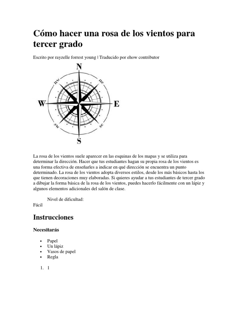 Cómo Hacer Una Rosa de Los Vientos para Tercer Grado | PDF | Ocio