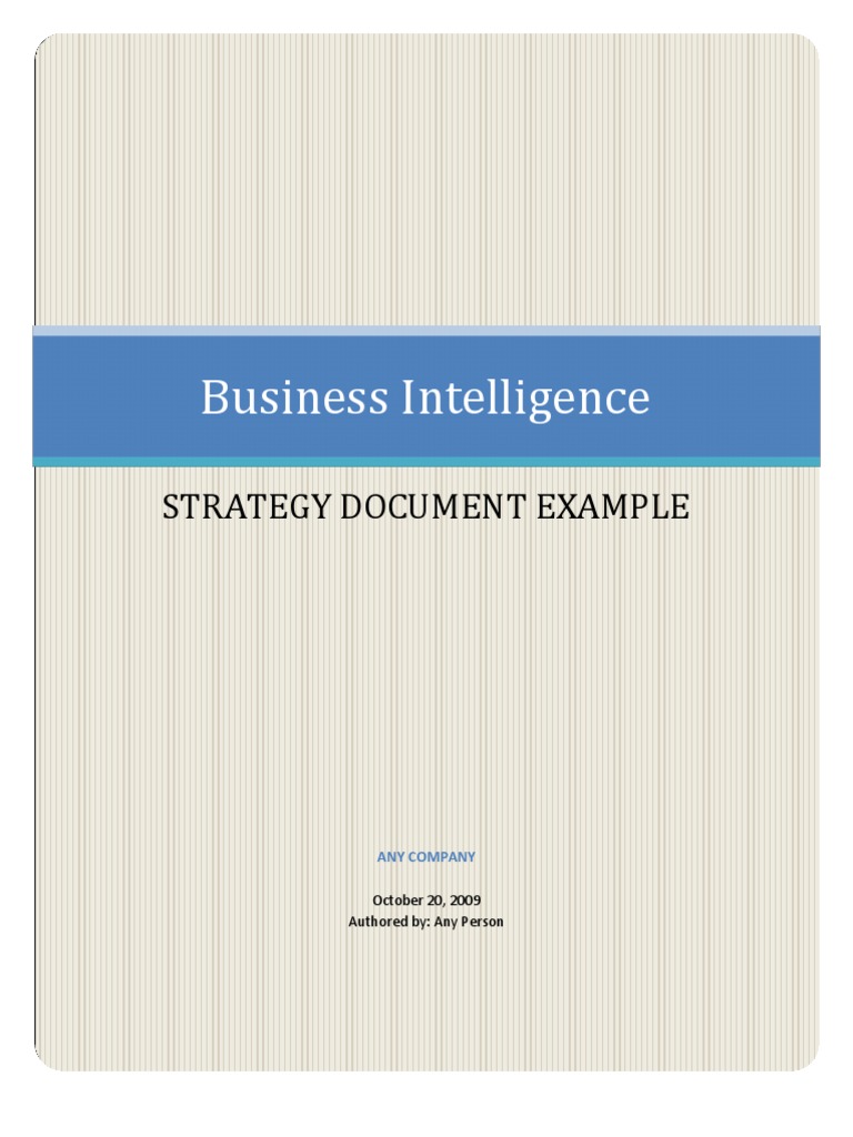 BI Strategy Document Template | Download Free PDF | Business ...