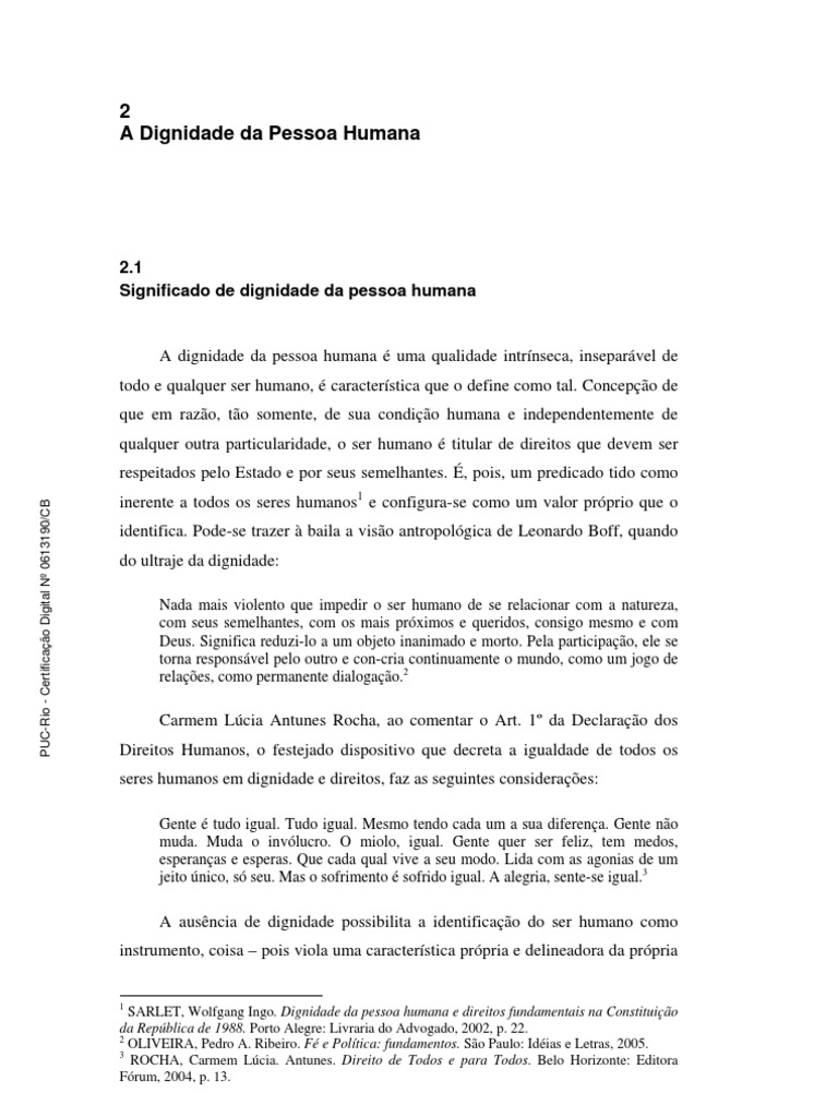 Dignidade Humana Ingo Sarlet | PDF | Constituição | Direitos Humanos