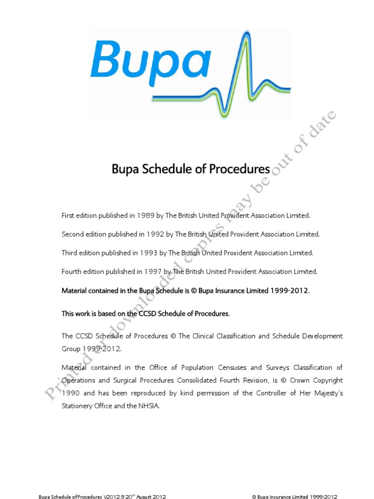 Bupa Codes | Indemnity | Breach Of Contract