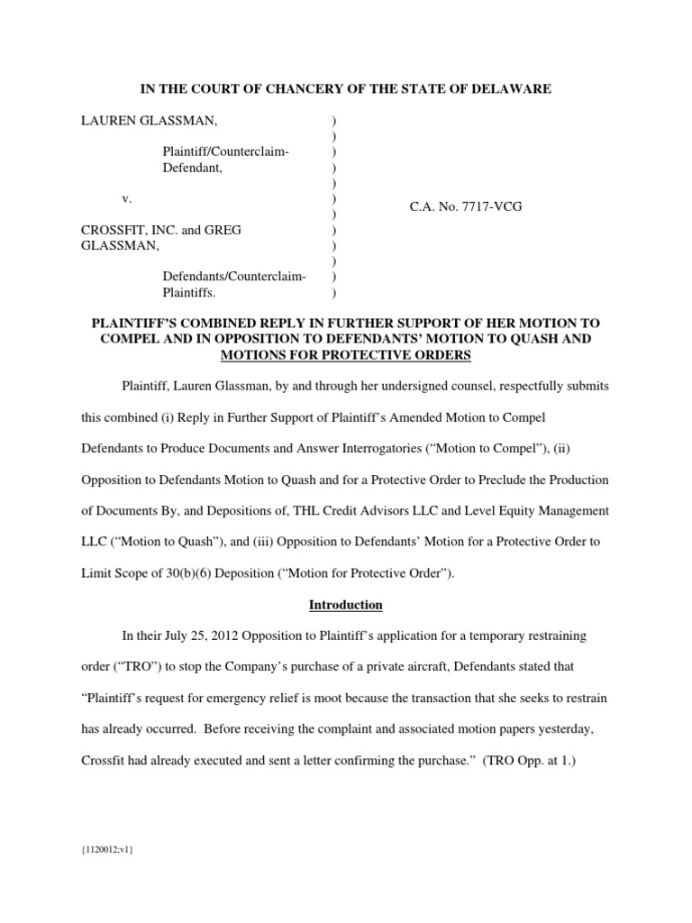 FINAL Combined Reply To Motion To Compel and Opp To Motion To Quash ...