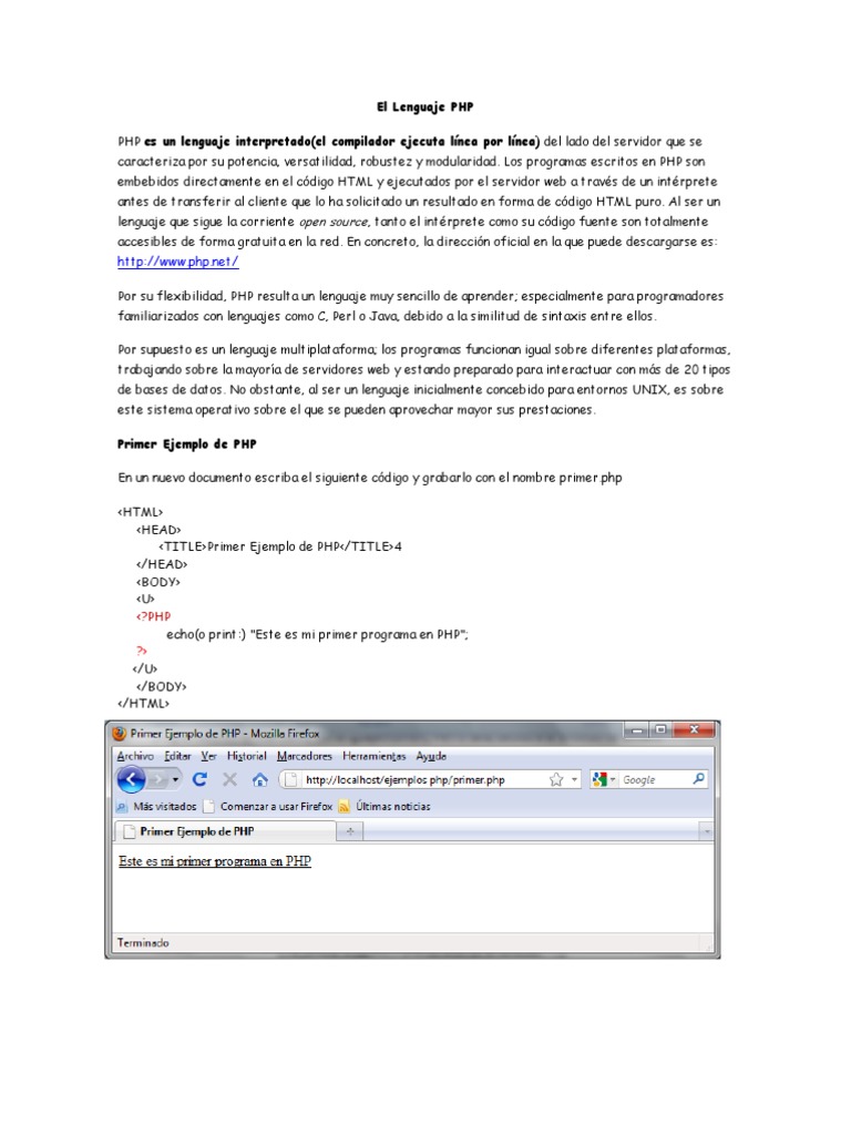 El Lenguaje PHP | PDF