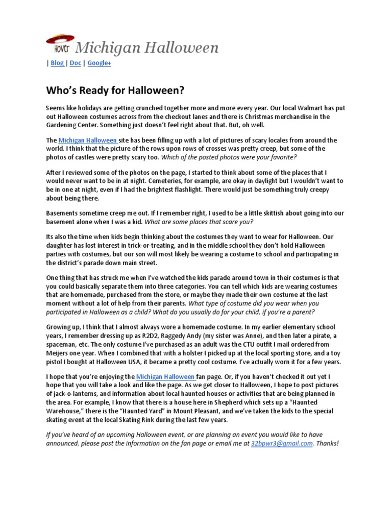 FB336 Who's Ready For Halloween? | PDF | Halloween | Costume