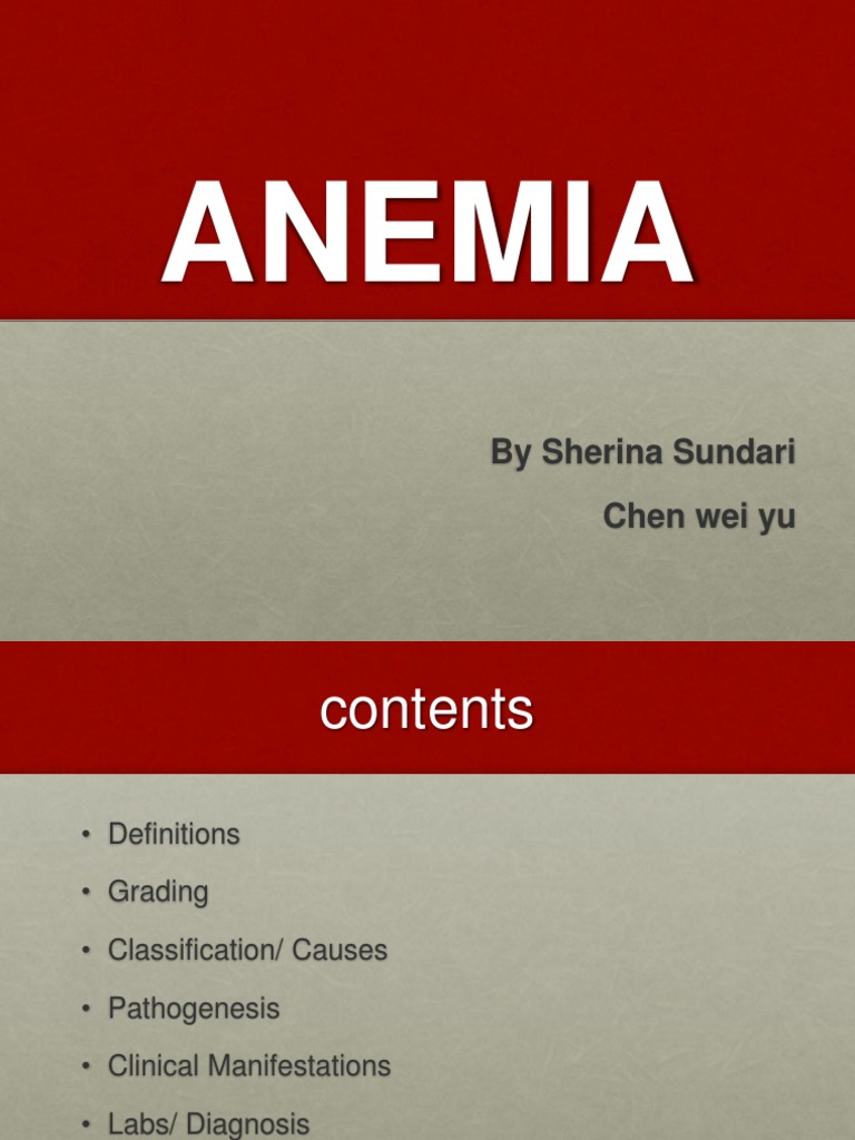 Anemia Ppt | Anemia | Clinical Pathology