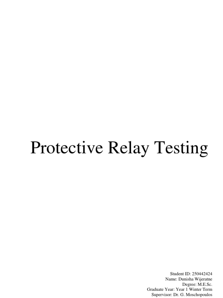 Protective Relay Testing Guide | PDF | Relay | Electric Power System