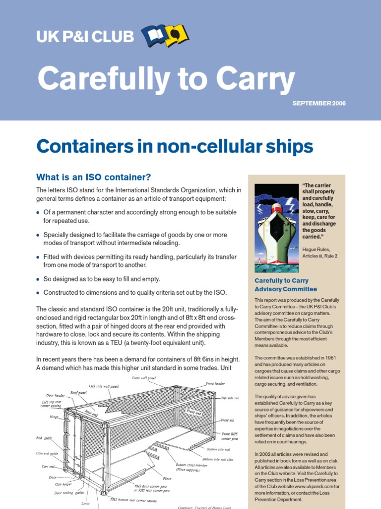 Containers in Non-Cellular Ships | PDF | Containerization | Cargo