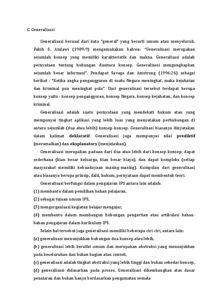 GENERALISASI | PDF