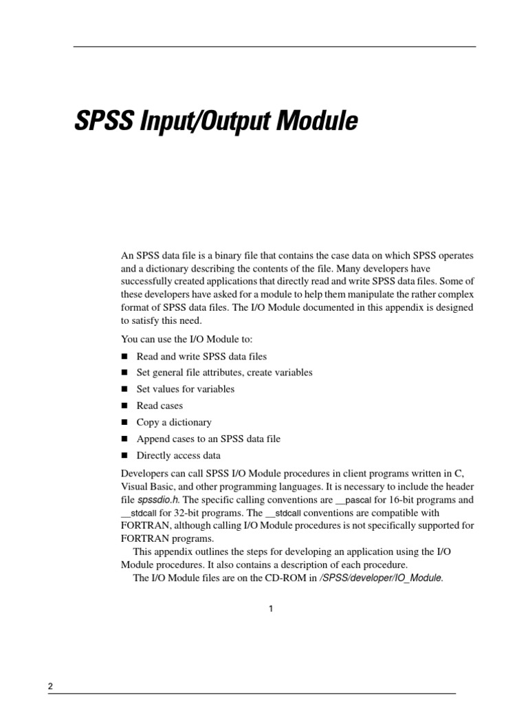SPSS Input-Output Module | PDF | String (Computer Science) | Subroutine