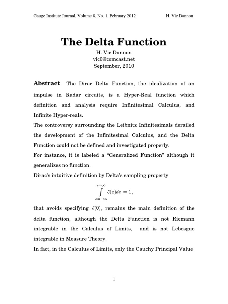 Full List of Priperties of Delta Function | PDF | Integral | Fourier ...