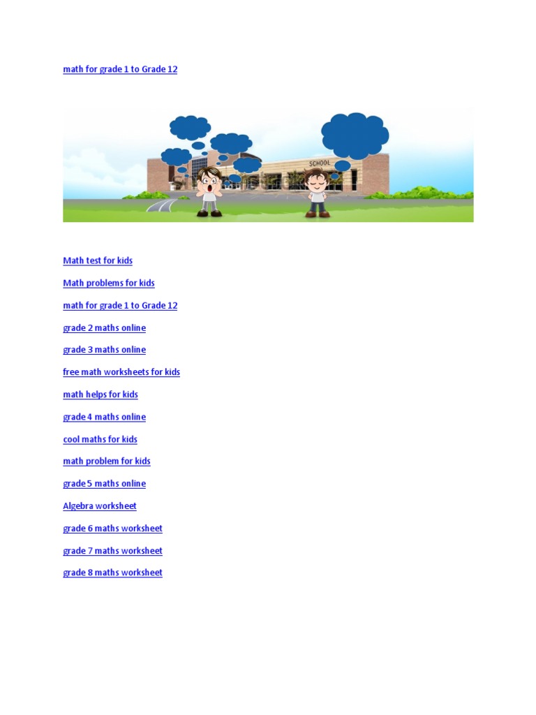 Comprehensive Math Resources K-12 | PDF | Wellness