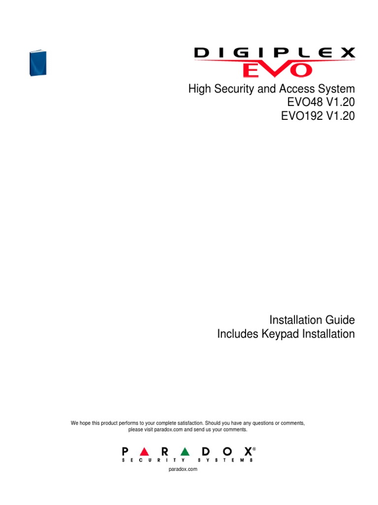 Paradox Digiplex EVO48 EVO192 V1.2 | PDF | Access Control | Security Alarm