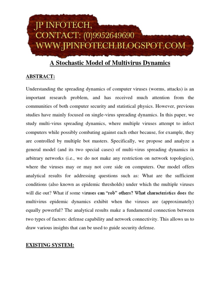 A Stochastic Model of Multivirus Dynamics | PDF | Computer Virus | Computer Security