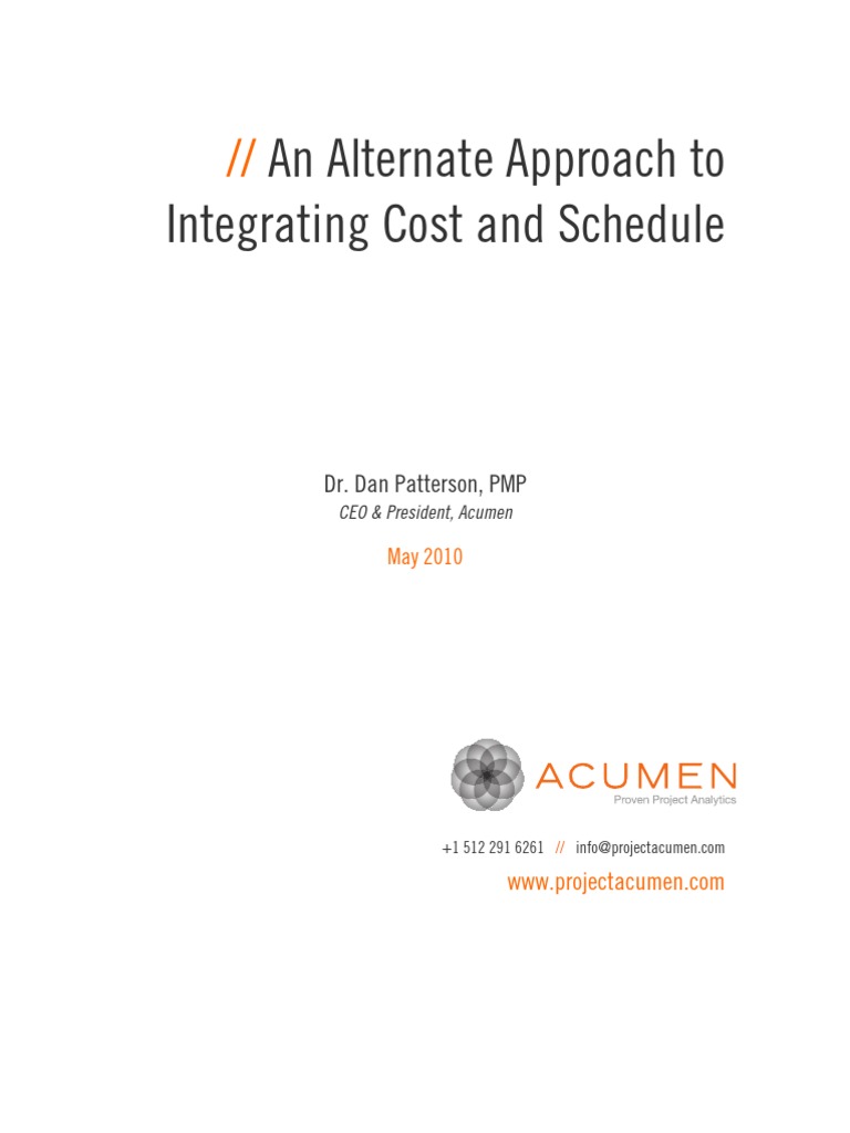 Integrated Cost and Schedule Modeling | PDF | Project Management ...