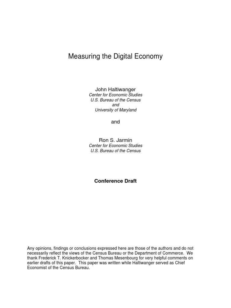 Measuring The Digital Economy (16HAL) | PDF | E Commerce | Retail